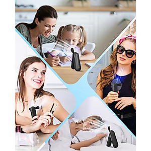 gofuch Portable Mini Fan, Small Handheld Fan 1800mAh,Battery Operated Pocket Fan USB Rechargeable, Personal Makeup Lash Fans, Gifts for Women Girls, Black