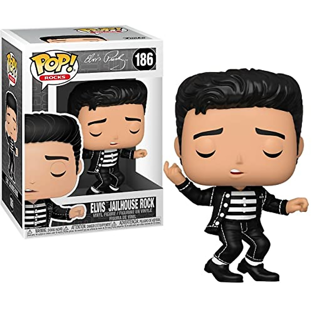 Elvis - Jailhouse Rock Funko Pop! Vinyl Figure (Bundled with Compatible Pop Box Protector Case), 3.75 ''