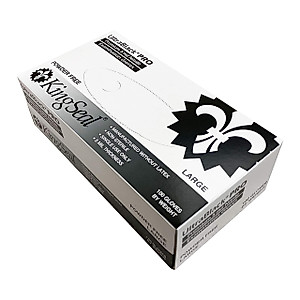 KingSeal 100 Count UltraBlack-PRO Nitrile Medical Grade Exam Gloves, Black, Professional Grade 5 MIL, Size Small, Textured, Tattoo, Automotive, Plumbing, Cleaning - 100 Gloves