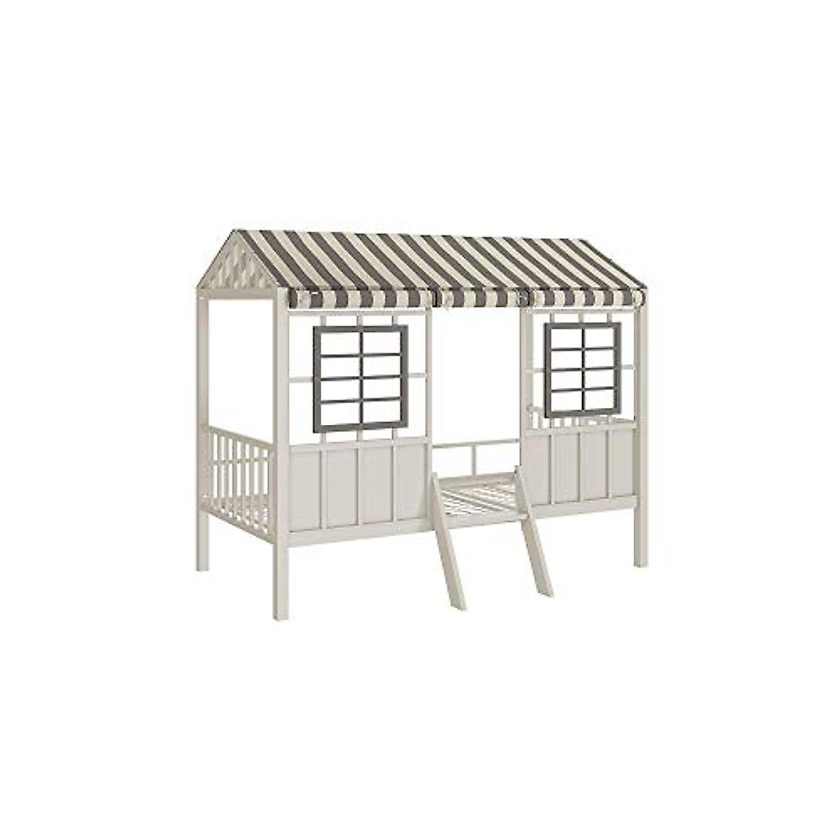Little Seeds Rowan Valley Forest Loft Bed, Grey/Taupe, Twin