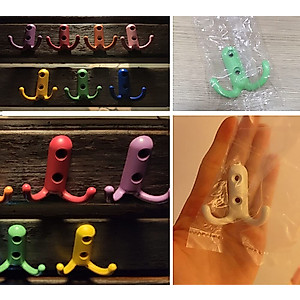 ImyHok Kids Coat Hook Colorful Wall Mount Cute Decorative Metal Closet Hooks for Hanging Towels Backpack Keys Decor Children's Room Nursery 8 Pack