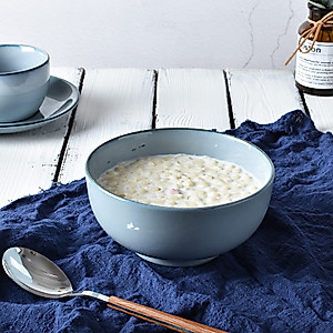 Bosmarlin Ceramic Bowl Set of 4, Dishwasher and Microwave Safe (5.75 Inches, Grey)