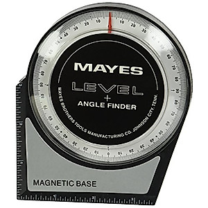 Mayes 10156 Large Level and Angle Finder with Magnetic Base, Magnetic Base Angle Finder, Level With Angle Finder, Magnetic Degree Finder