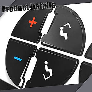 2 Pcs Rear Radio Volume Control Knob with AC Dash Button Sticker (2 Pcs) for GM 22912547 Radio Repair Kit and Compatible with 07-14 Chevrolet Chevy GMC Buick Cadillac
