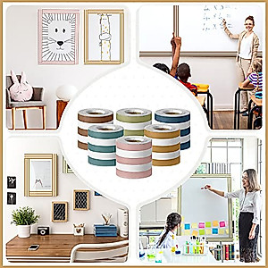 6 Rolls 196.8 ft Fall Bulletin Board Borders Thanksgiving Autumn Pumpkin Maple Leaf Mushroom Border Classroom Bulletin Trim Border for School Chalkboard Decor Office Party (Line)