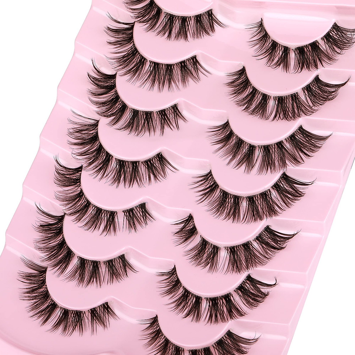 Cluster Lashes 56 Wisps DIY Lashes Natural Look Cat Eye Clear Band Mink Lashes Pack Wispy Fluffy 3D Curl False Eyelashes by ALICE