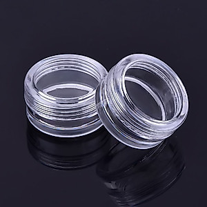 AKOAK Clear Bead Container with 12 Pcs 5G/5ML Empty Clear Plastic Cosmetic Containers Jars PotStorage Container Set for Makeup, Cream, Lotion, Sugar Scrubs, Eye Shadow, Slime, Paint, Jewelry Etc.