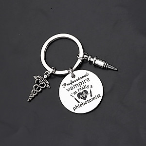 TGBJE Phlebotomy Gift Phlebotomist Gift Professional Vampire I’m Really A Phlebotomist Jewelry Venipuncturist Gift Nurse Jewelry (Phlebotomist key)