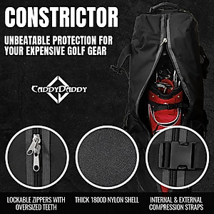 CaddyDaddy Golf Constrictor 2 Travel Cover (Black/Grey)