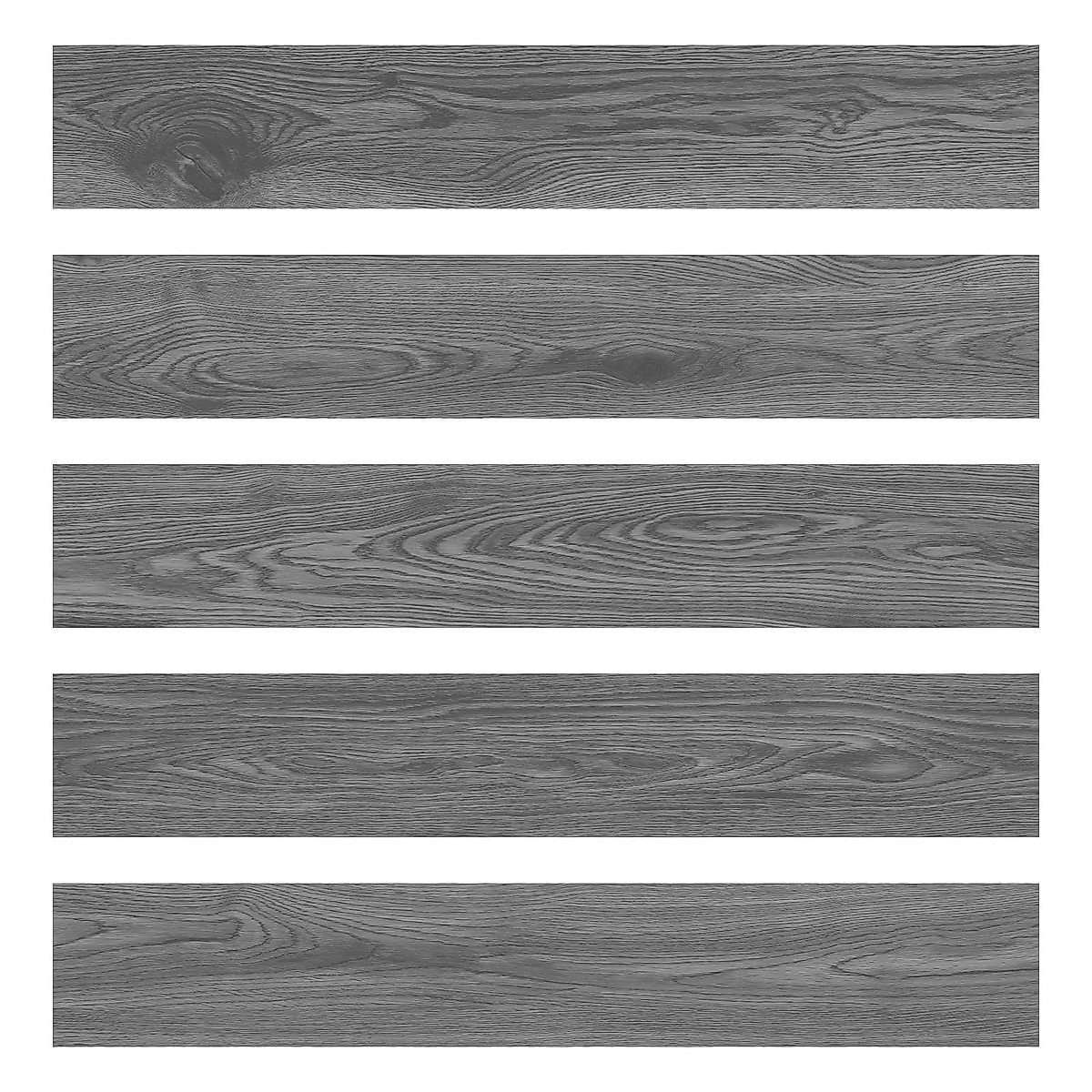 Mysflosy Peel and Stick Floor Tiles, Self-Adhesive Luxury Vinyl Flooring Plank, 6x36inch 36pack 54 Sq.Ft, Waterproof DIY Deep Wood Grain Planks Easy to Install for Kitchen, Living Room, Light Grey