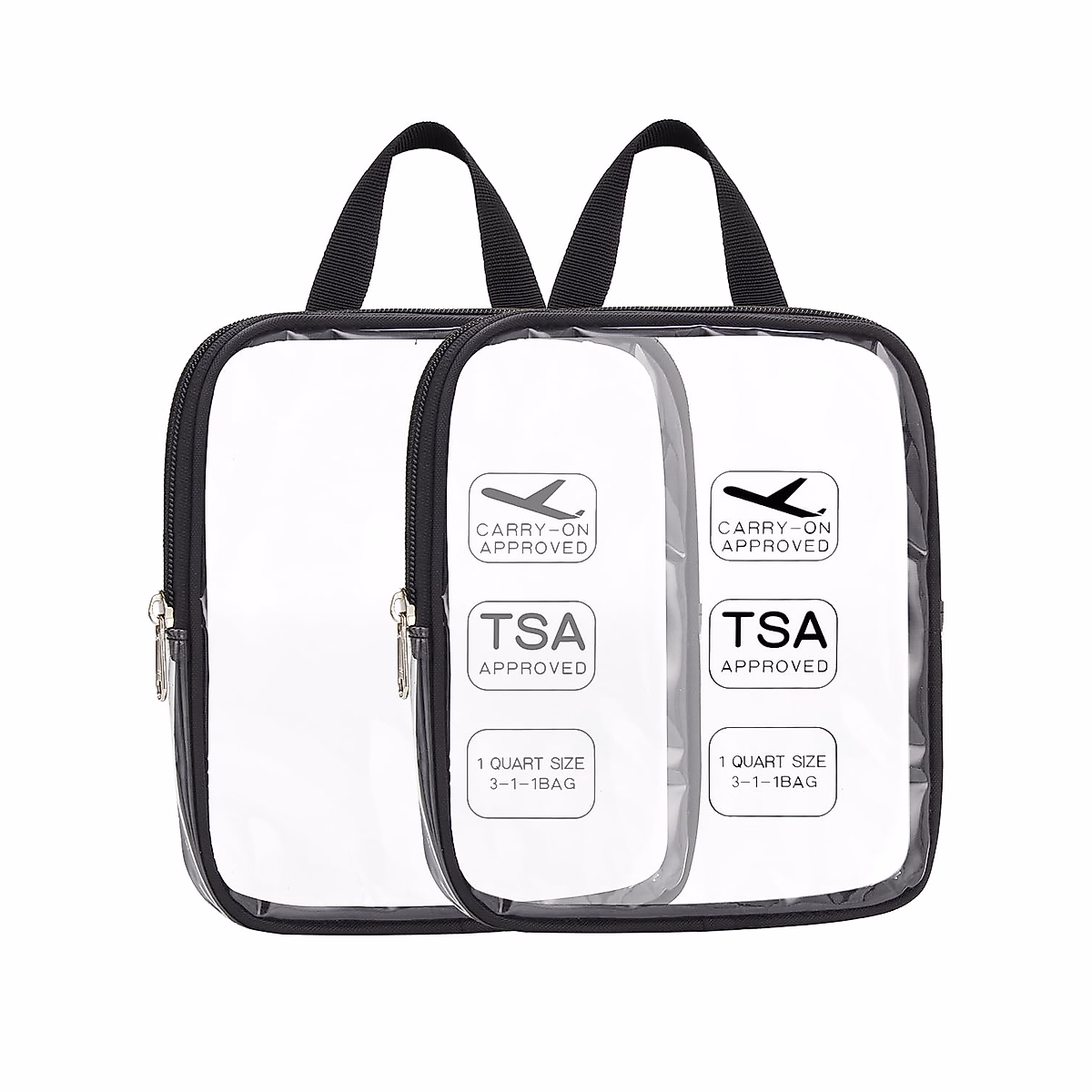 Relavel Tsa Approved Toiletry Bag,Clear Makeup Bag,Quart Size 3-1-1 Travel Bags fit for 3 oz Travel Bottles,Waterproof Toiletries Cosmetic Pouch Bag(Small)