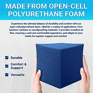Isellfoam Foam Pit Cubes/Blocks 500 pcs. (BLUE) 4"x4"x4" Flame Retardant Foam Blocks for Gymnastics, Freerunning and Parkour Courses, Skateboard Parks, BMX, Trampoline Arenas, Made in USA