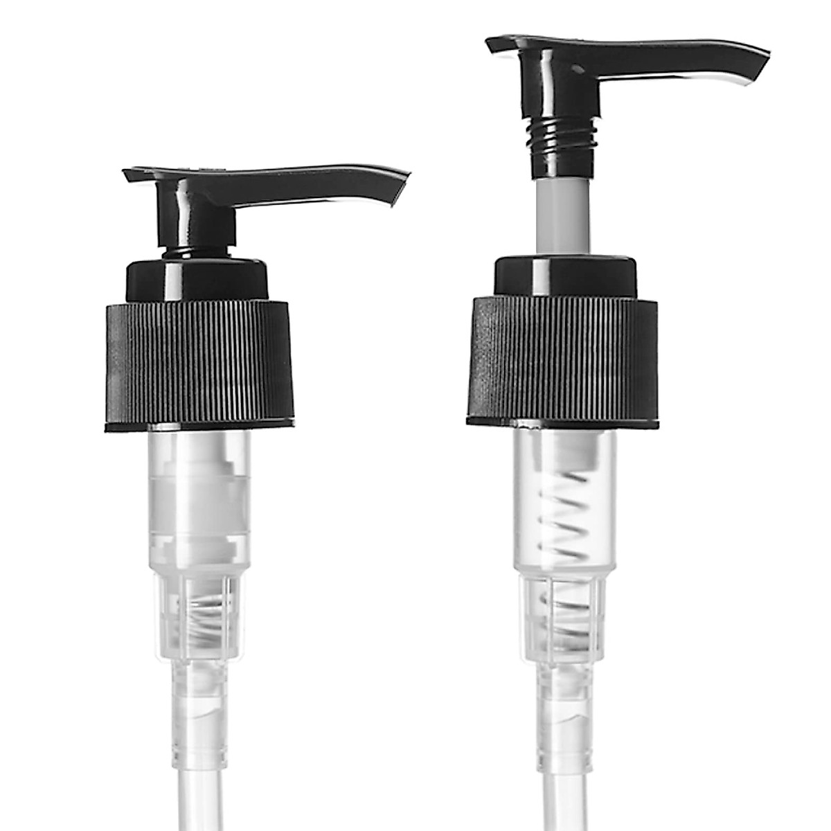 4oz Plastic Amber Bottles (6 Pack) BPA-Free Squeeze Containers with Pump Cap, Labels Included