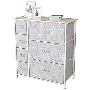 YITAHOME Dresser with 7 Drawers - Fabric Storage Tower, Organizer Unit for Bedroom, Living Room, Hallway, Closets & Nursery - Sturdy Steel Frame, Wooden Top & Easy Pull Fabric Bins