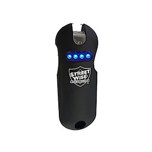 Streetwise Smart 24,000,000 Stun Gun Keychain Rechargeable with LED Flashlight - Personal Defense Equipment - Protection Keychain - Black