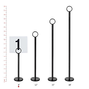 New Star Foodservice 27693 Ring Clip Table Number Card Holders, w/Number Cards, 1 to 24, Set of 24, 8-Inch, Black Stand