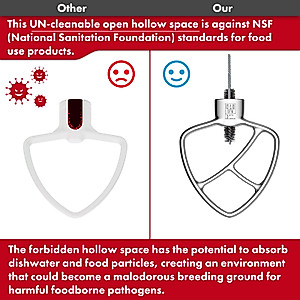 Flat Beater Replacement for KitchenAid 3.5 Qt. Tilt-Head Stand Mixers/Polished 18/8 Stainless Steel Accessories/No coating/Dishwasher Safe