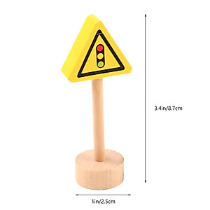 Wooden Road Construction Traffic Sign: 50pcs Toy Street Signs Small Toy Cars and Other Diecast Vehicles Wood Cars Toys Traffic Signs Toys
