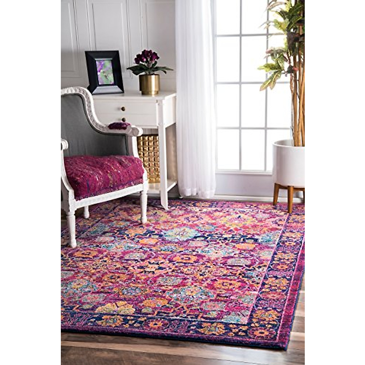 nuLOOM Leilani Persian Area Rug, 6' 7" x 9', Fuchsia