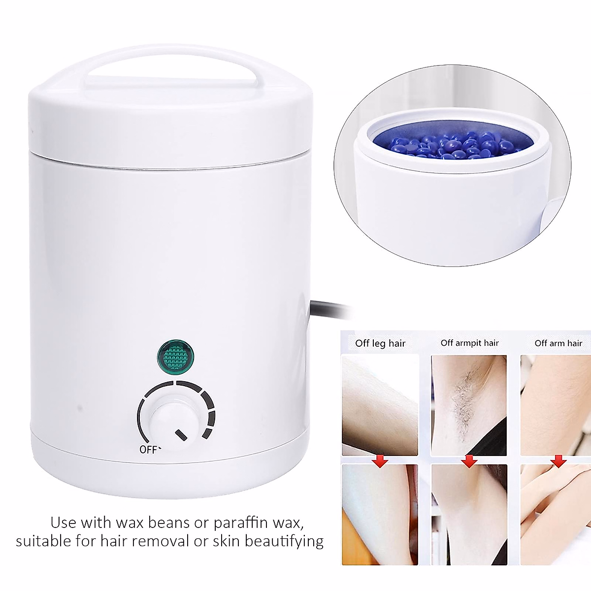 Depilatory Wax, Wax Warmer, Mini Wax Heater Multi‑purpose Wax Machine for Women Man Hair Removal Paraffin Wax Machine Waxing Pot Home Salon Wax Melting Warmer Machine roll on wax wax heater [US]
