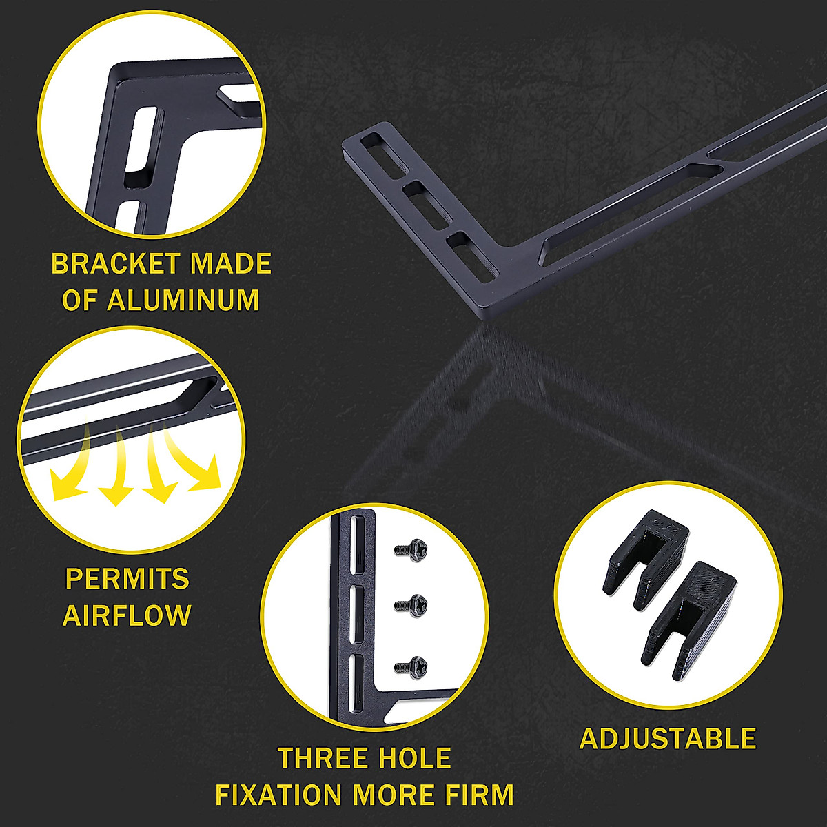 Fstop Labs CloverTale Graphics Card GPU Brace Support, Video Card Sag Holder Bracket, Anodized Aerospace Aluminum (Upgraded Version Black)