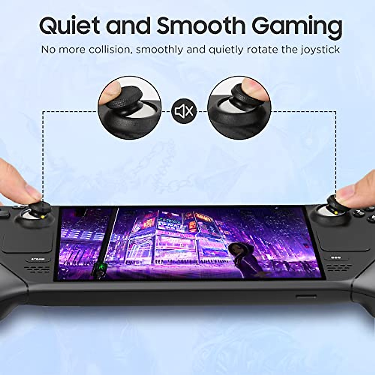 TiMOVO Joystick Protectors Silicone, 20 Pcs Invisible Elastic Joystick Protective Ring Compatible with PlayStation Portal/Steam Deck/ PS5/ PS4/ Xbox/ROG Ally/8 BitDo/Switch Pro Joystick, Black+White