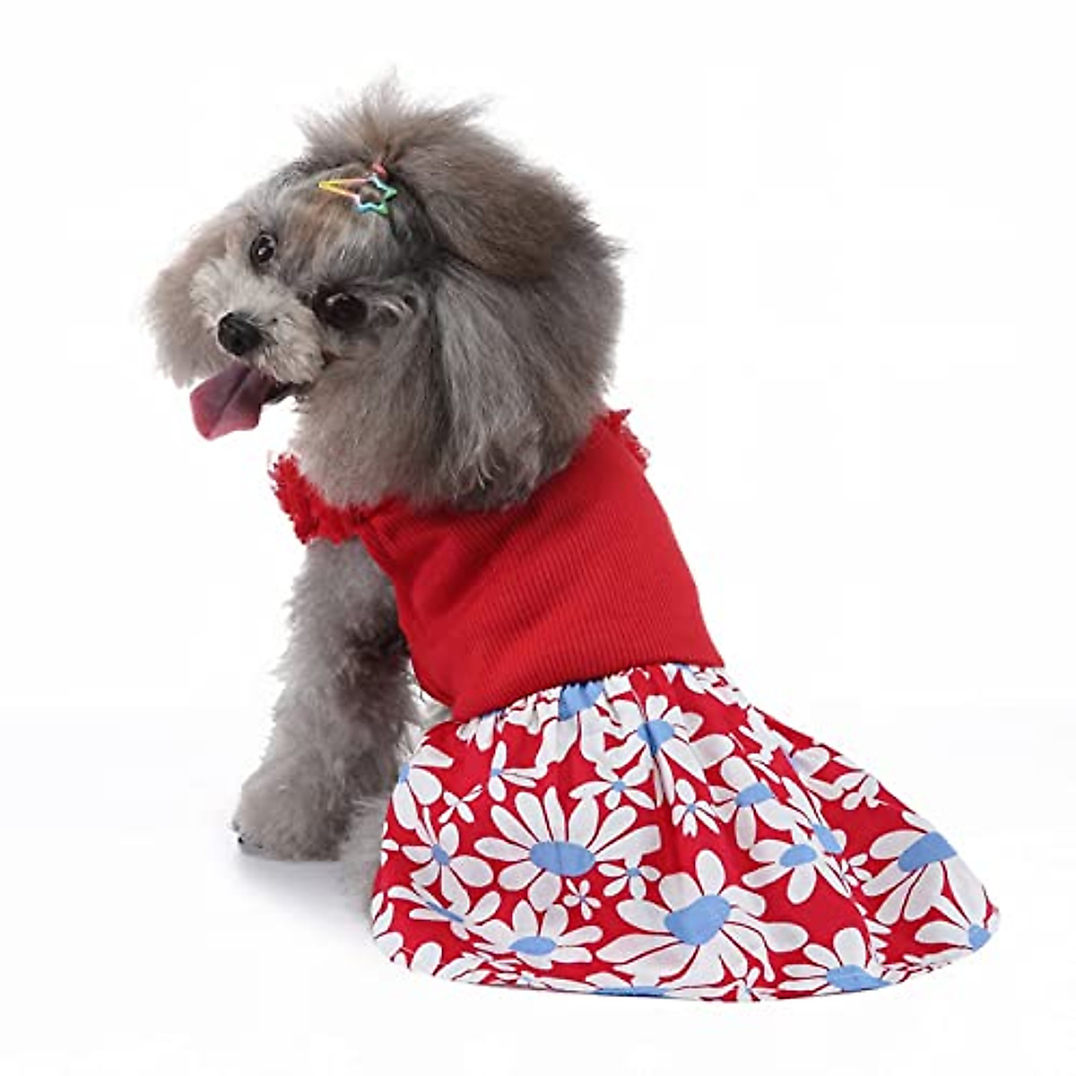 Clothes Cute Pet Print Skirt Breathable Summer Sleeveless Shirt Comfortable Dog Shirt Breathable Dog