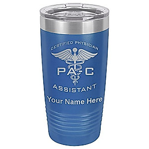 LaserGram 20oz Vacuum Insulated Tumbler Mug, PA-C Certified Physician Assistant, Personalized Engraving Included (Dark Blue)