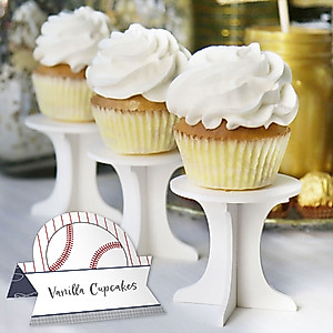 Big Dot of Happiness Batter Up - Baseball - Baby Shower or Birthday Party Tent Buffet Card - Table Setting Name Place Cards - Set of 24