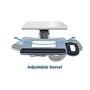Mount-It! Under Desk Keyboard Tray, Adjustable Keyboard and Mouse Drawer Platform with Ergonomic Wrist Rest Pad, 17.25" Track (MI-7137)