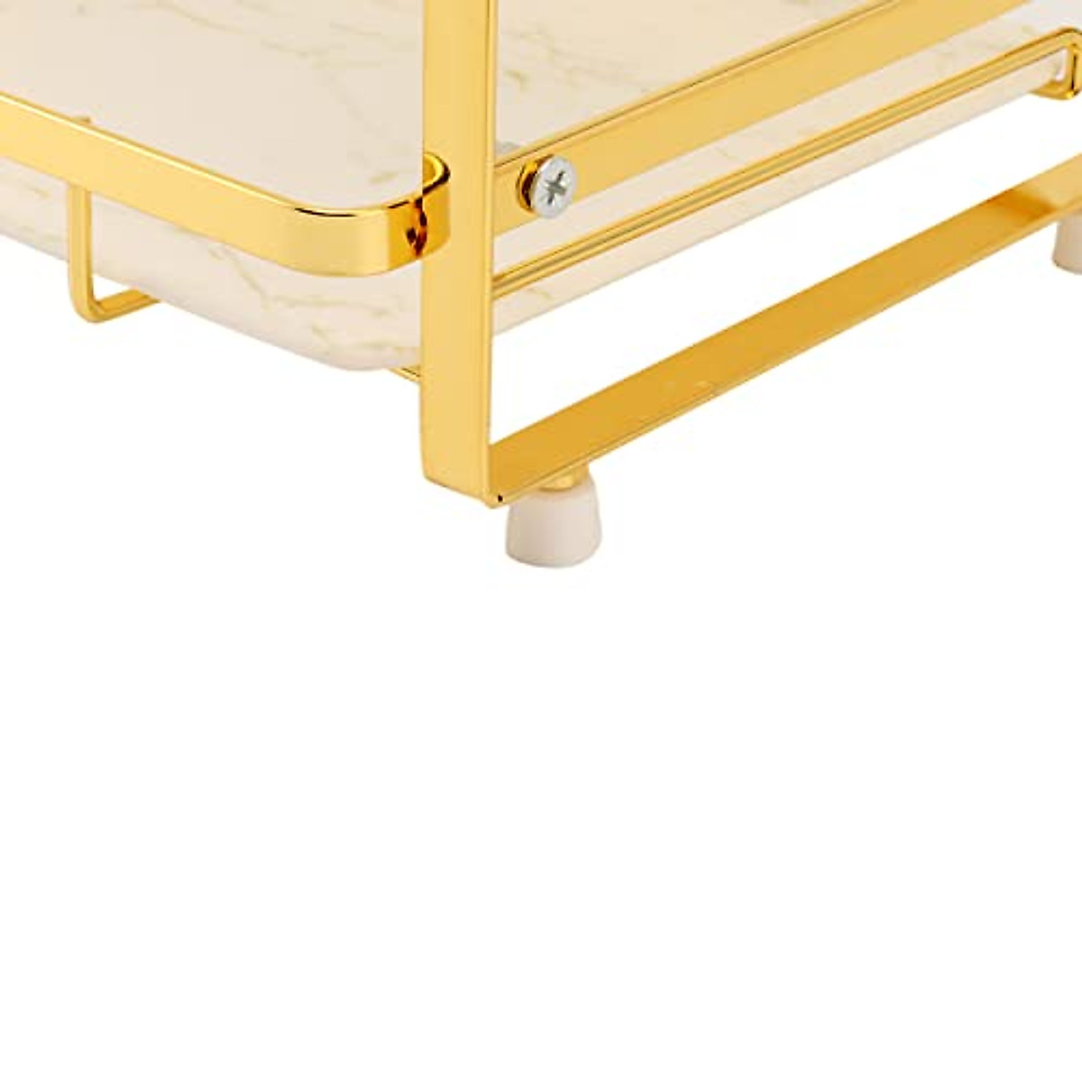 Bathroom Standing Rack, Corner Bathroom Shelf Strong Load Bearing Capacity Stable White and Gold for Kitchen(3 Tier)