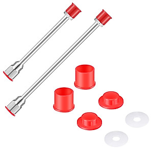 2 Pieces Airless Paint Sprayer Tip Extension Pole 2 Sizes Extension Rod for Airless Painting Spray Gun with Red Guard 12 Inches 7.8 Inches