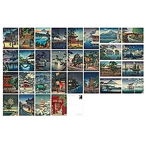 Beautiful Art Postcards set of 30 Tsuchiya Koitsu Post card variety pack Famous Painting Scenery,4 x 6 Inches