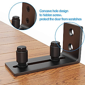 ZEKOO Barn Door Floor Guide,Flush Design Bottom Flat Floor Guide,Adjustable Wall Mount Stay Roller Black Barn Door Stopper for Pocket Closet Barn Doors