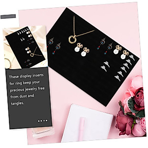 Abaodam 10pcs Jewelry Box Pad Jewelry Insert Display Mat Jewelry Display Tray Jewelry Organizer Tray Trinket Tray Trays Display Shelf Earring Sponge Display Pad Stud Box Velvet Embedded