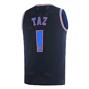 TUEIKGU #! Taz Basketball Jersey for Men Movie Couples Halloween Costume (Black, Medium)