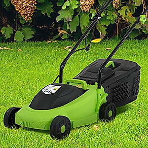 Electric Lawn Mower Corded Push Mower with 12 Amp, 13 Inch Lawnmower with 3 Adjustable Cutting Heights and Collection Box Included for Yard, Lawn and Garden Care