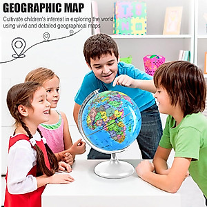 Illuminated World Globe, DIY Self-Assembly Stem Globe for Kids Learning 8 Inch Metal Bracket Constellation Earth globe for children 360° Rotating Educational World Globes for Kids