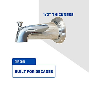 Welvzen 1/2" Thick Spacer for Tub Spout, Flange Trim Ring for Bath Faucet, Eschutcheon Cover Plate for Spigot with Split PVC Blocking Water, Shower Pipe Remodeling Sealer (304SUS-Brushed Nickel)