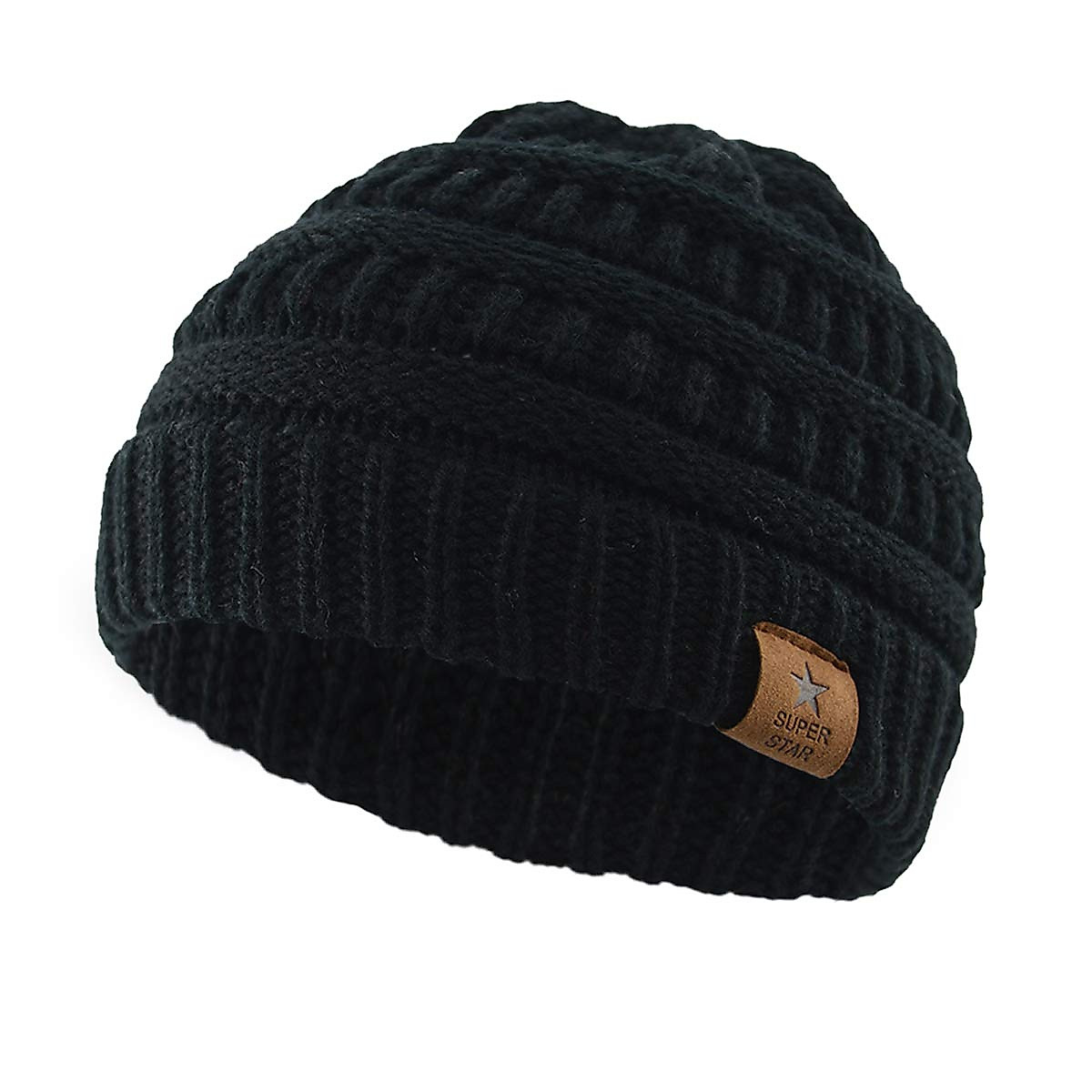 Zando Baby Beanies Infant Toddler Winter Hat Soft Warm Knit Hats Caps for Boys Black, Light Grey, Black White One Size