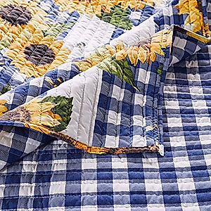 Greenland Home Barefoot Bungalow Sunflower Throw Blanket, 50 x 60-inch, Gold