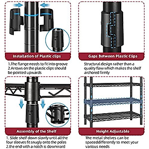 Clothing Rack with Shelves,Large Heavy Duty Wire Garment Rack,Adjustable Clothes Racks for Hanging Clothes,74x 18x 78.4Inches,Metal Rack for Bedroom (Diameter 19mm,Horizontal/L Shape Combination)