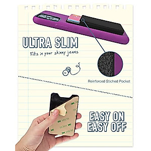 Smartish Stick-on Phone Wallet - Sidecar Slim Expandable Credit Card Pocket - Universal Fit- iPhone and Android - Black Tie Affair