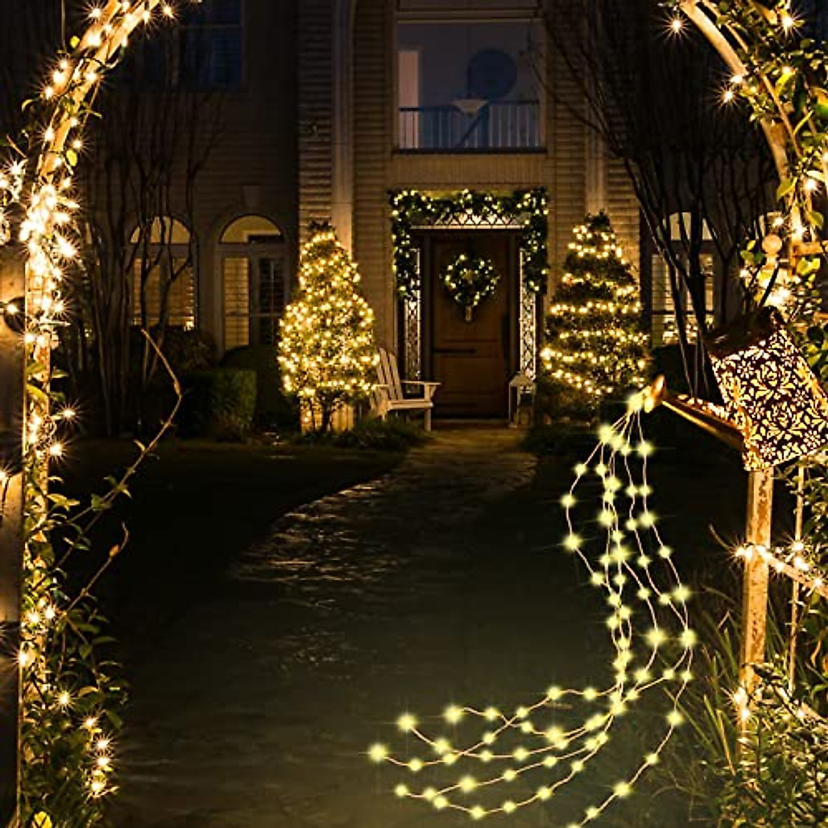 Solar Garden Lights - Solar Watering Can Landscape Lights Solar Pathway Lights with 90 LEDs Fairy Lights Outdoor Decoratiive Waterproof Solar Hanging Lantern Lights for Yard, Pathway