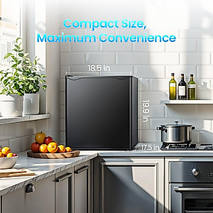 Anypro 1.84 Cu.Ft Fridge with Freezer, Single Door Refrigerator with 5 Level Temperatures and Adjustable Shelves, Energy Saving, Low Noise for Dorm, Office, Bedroom, Black