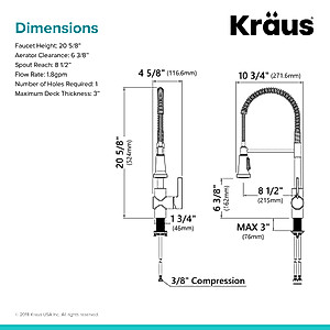 Kraus KPF-1690SFS Britt Pre-Rinse/Commercial Kitchen Faucet with Dual Function Sprayhead in all-Brite Finish, Spot Free Stainless Steel