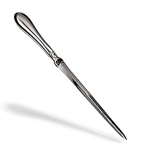 Uncommon Desks Silver Letter Opener Knife - Smooth Metal Plated Envelope Opener - Ergonomic Rounded Handle for Comfort - Home and Office Mail Supplies - 1 Pack
