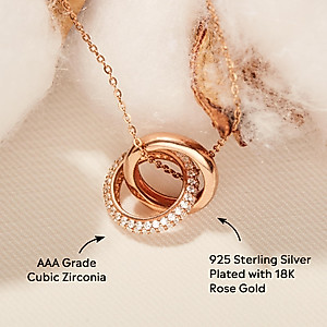 STORYJEWELLERY Best Friend Necklace, Friendship Necklace for Women, Gift for Friends Female, Friendship Gifts for Women Friends, Bestie Bff Sisters Gifts for Women, S925 Plated with 18K Rose Gold