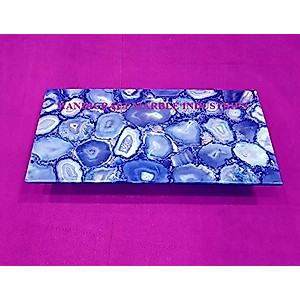 Blue Agate Table Top/Back splash, 24 x 18 Inch, Customize Size, Counter Top Blue Agate Rectangle Table, Rectangular Agate Table