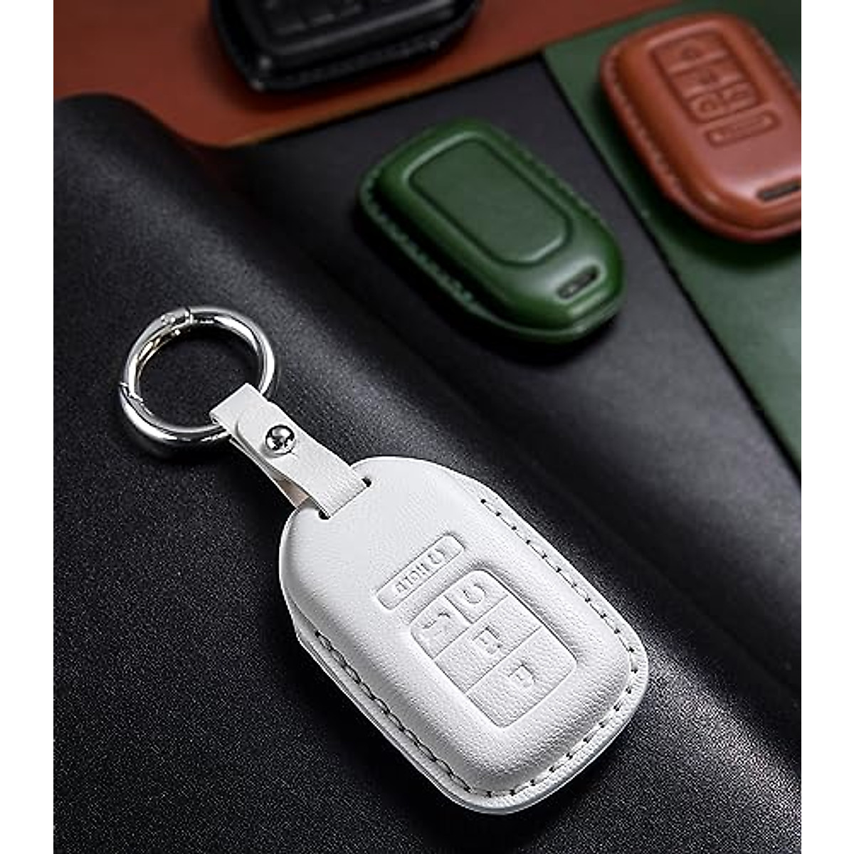 CROWEIPT for Honda Key Fob Cover Car Key case Holder Key Chain Protector Compatible with Pilot 2016-2018, CRV 2017-2018 Accessories